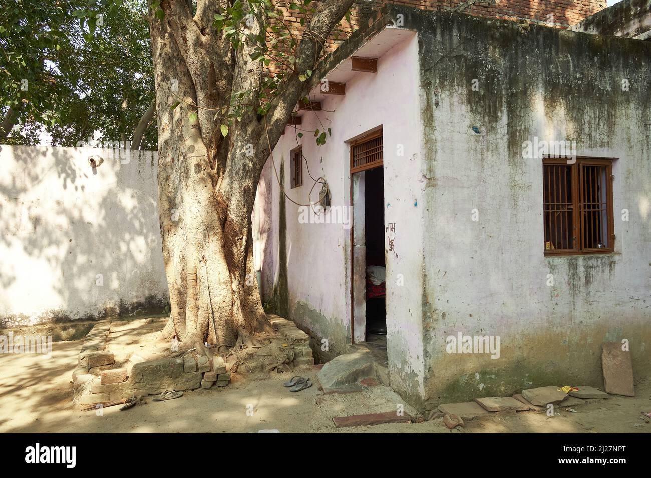 A Typical pucca House Meaning Hose Made Of Cement And Concrete In