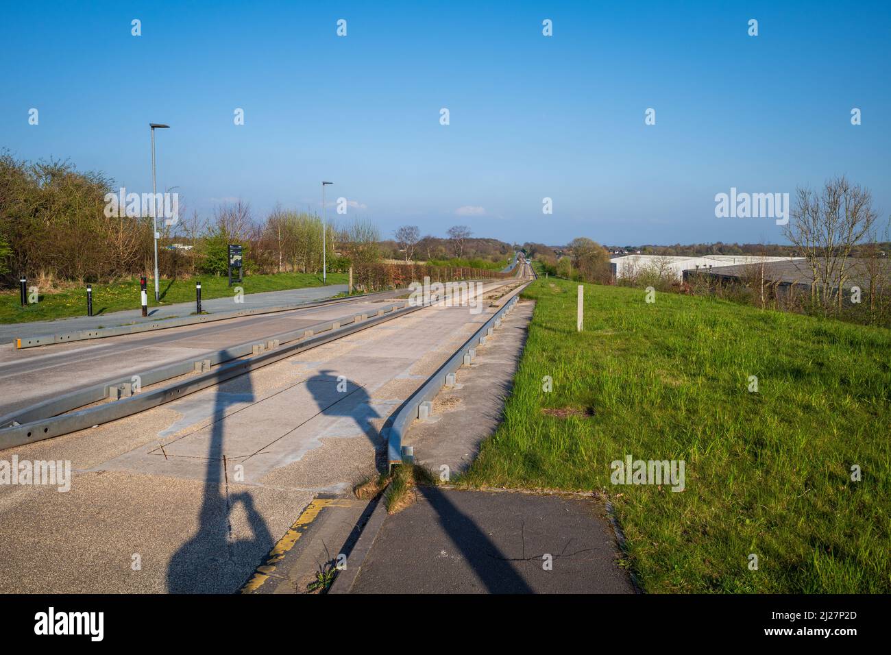 Leigh Salford Manchester rapid transit guided bus way Stock Photo - Alamy