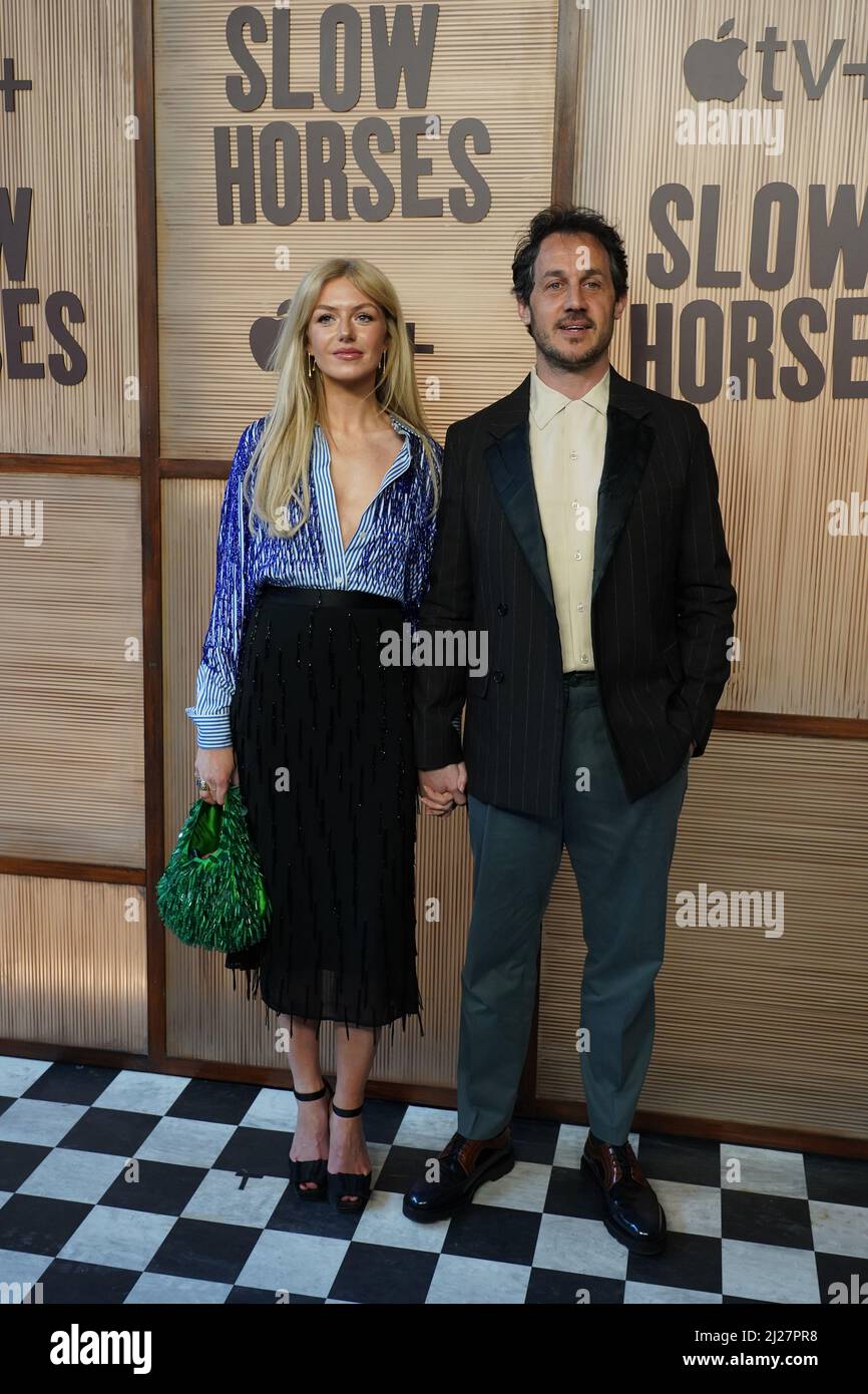 Dustin Demri-Burns and guest arrive for the premiere of Slow Horses at ...