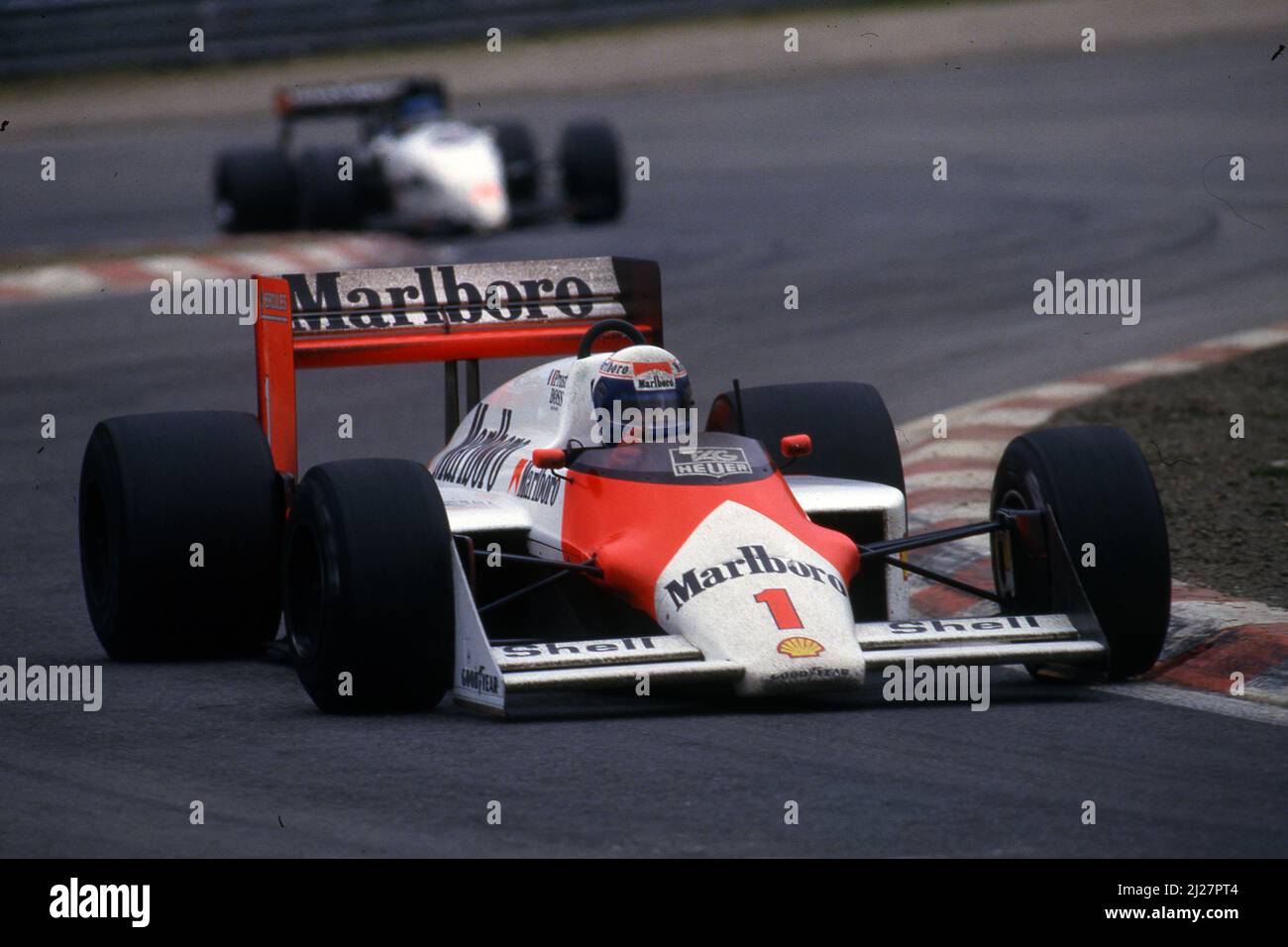 Alain Prost (FRA) Mc Laren MP4/3 Tag Porsche 1st position l Stock Photo ...