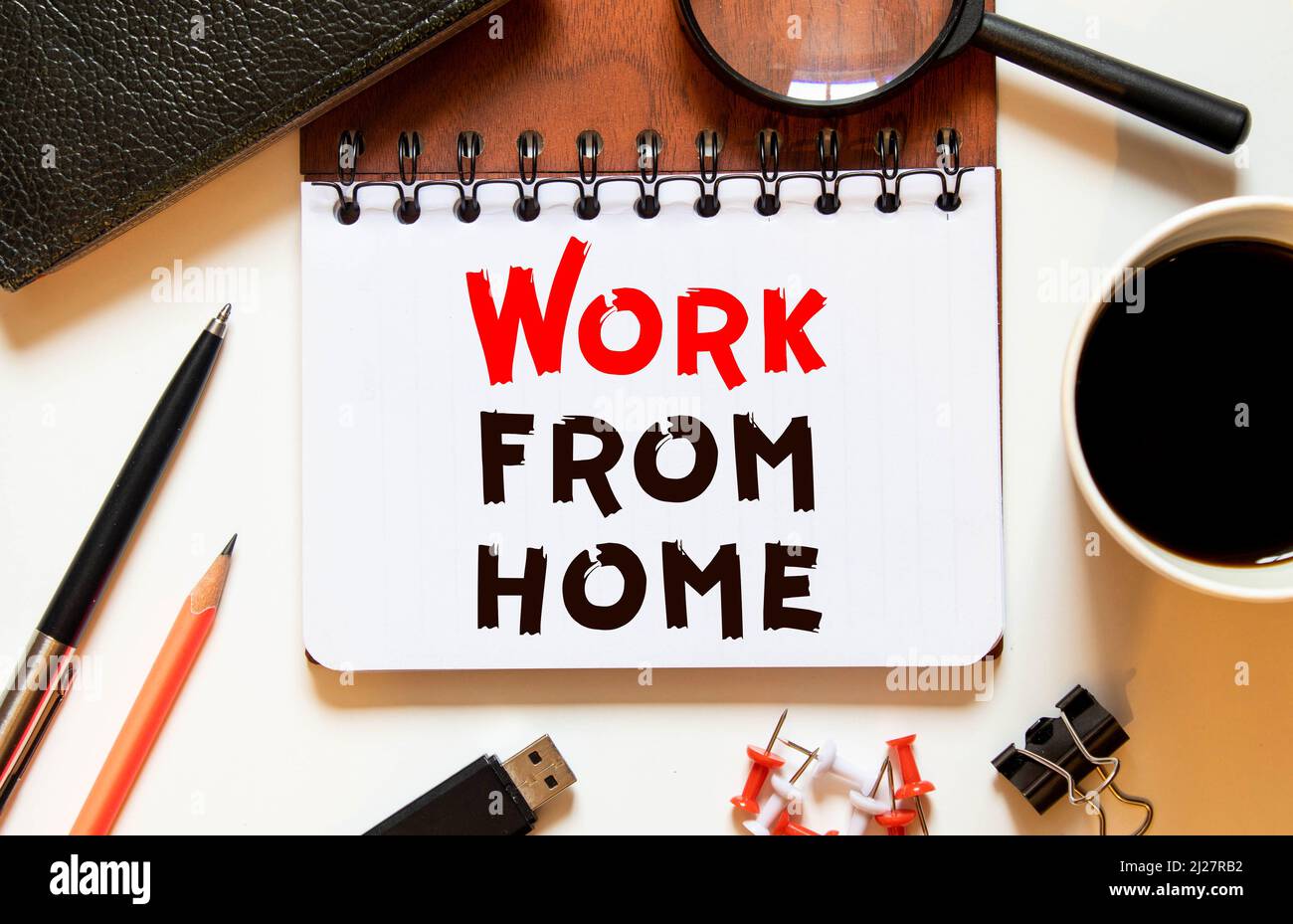 Work from home message on today page Stock Photo - Alamy