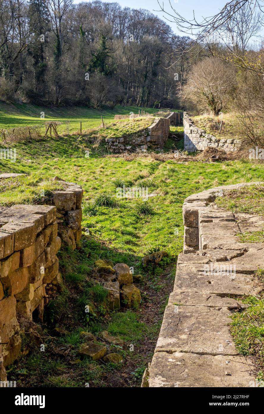 Three of the original 22 locks of the Combe Hay lock flight on the ...