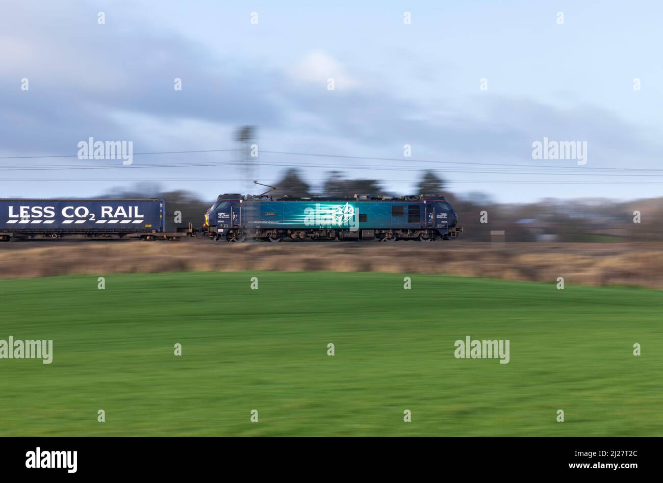 Direct Rail Services class 88 bi mode Electric locomotive 88008 panned ...