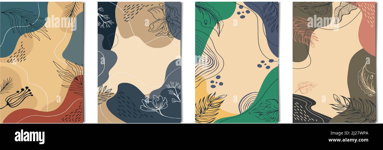 Set of 4 pcs abstract artistic texture backgrounds for advertising ...