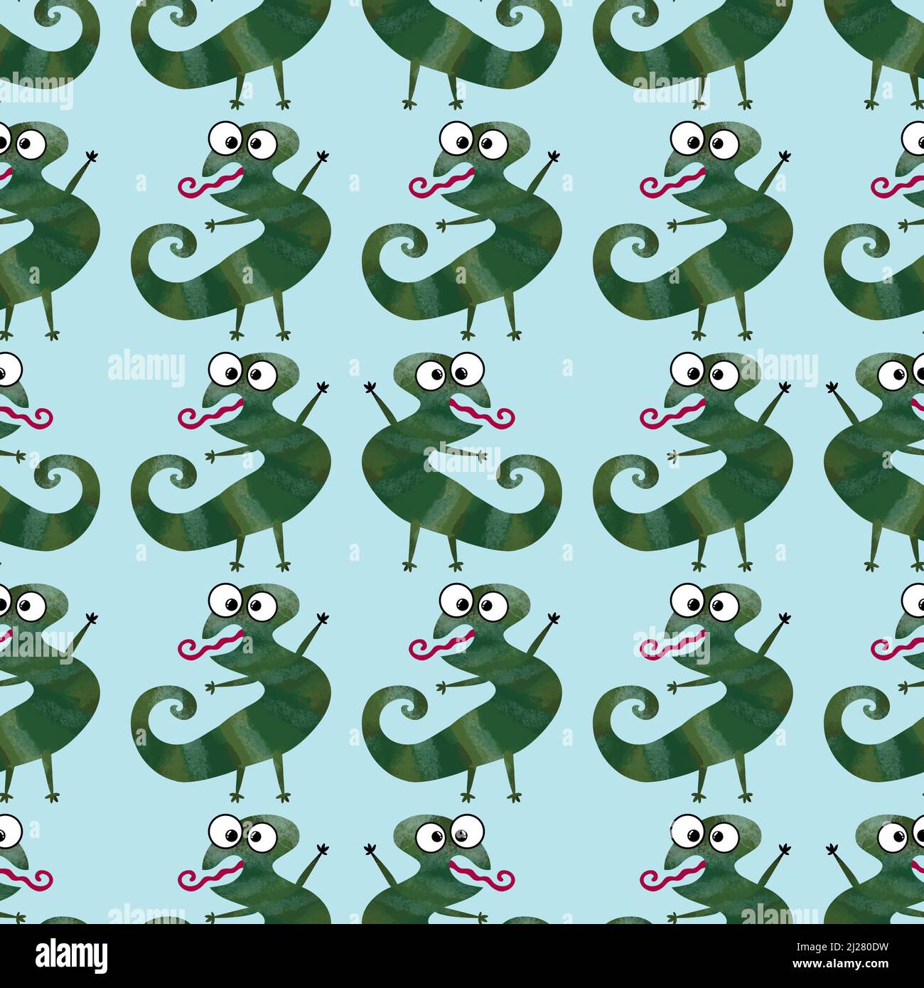 Kids seamless animals lizard pattern for fabrics and textiles and ...