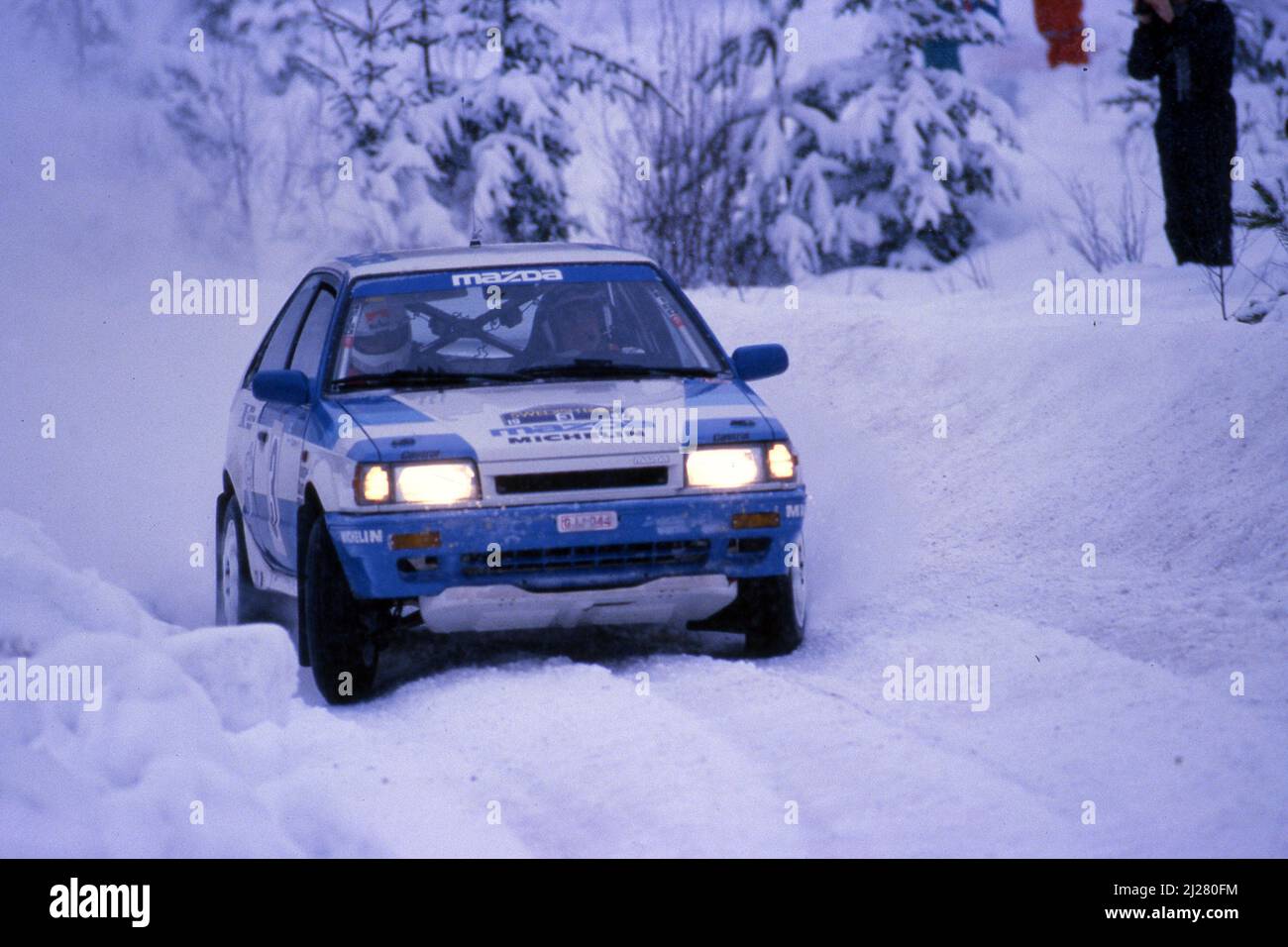 Timo Salonen (FIN) Seppo Harjanne (FIN) Mazda 323 4WD GrA Mazda Rally ...