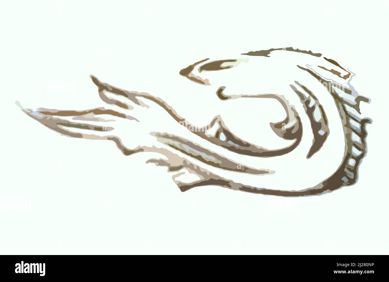 Fish symbol like a shark on a light background for your design. Sketch ...