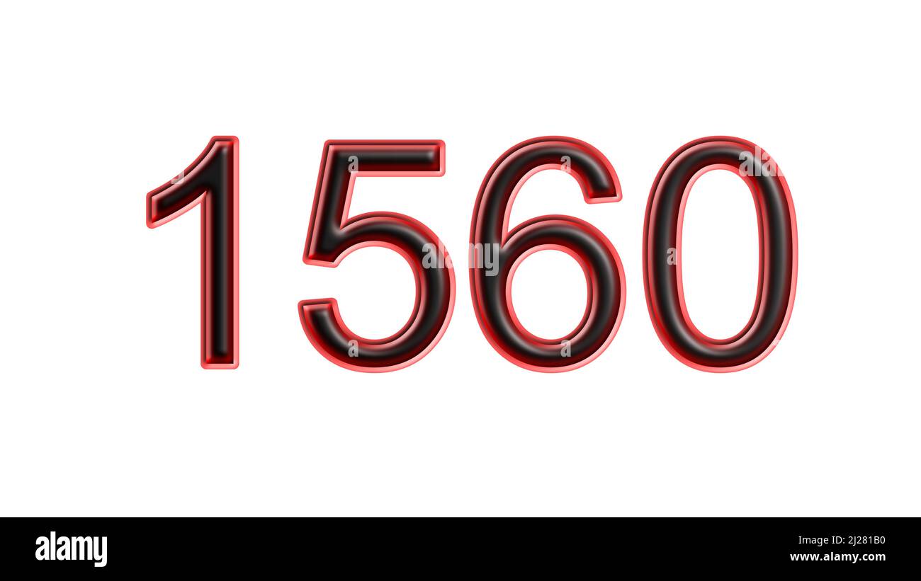 red 1560 number 3d effect white background Stock Photo - Alamy