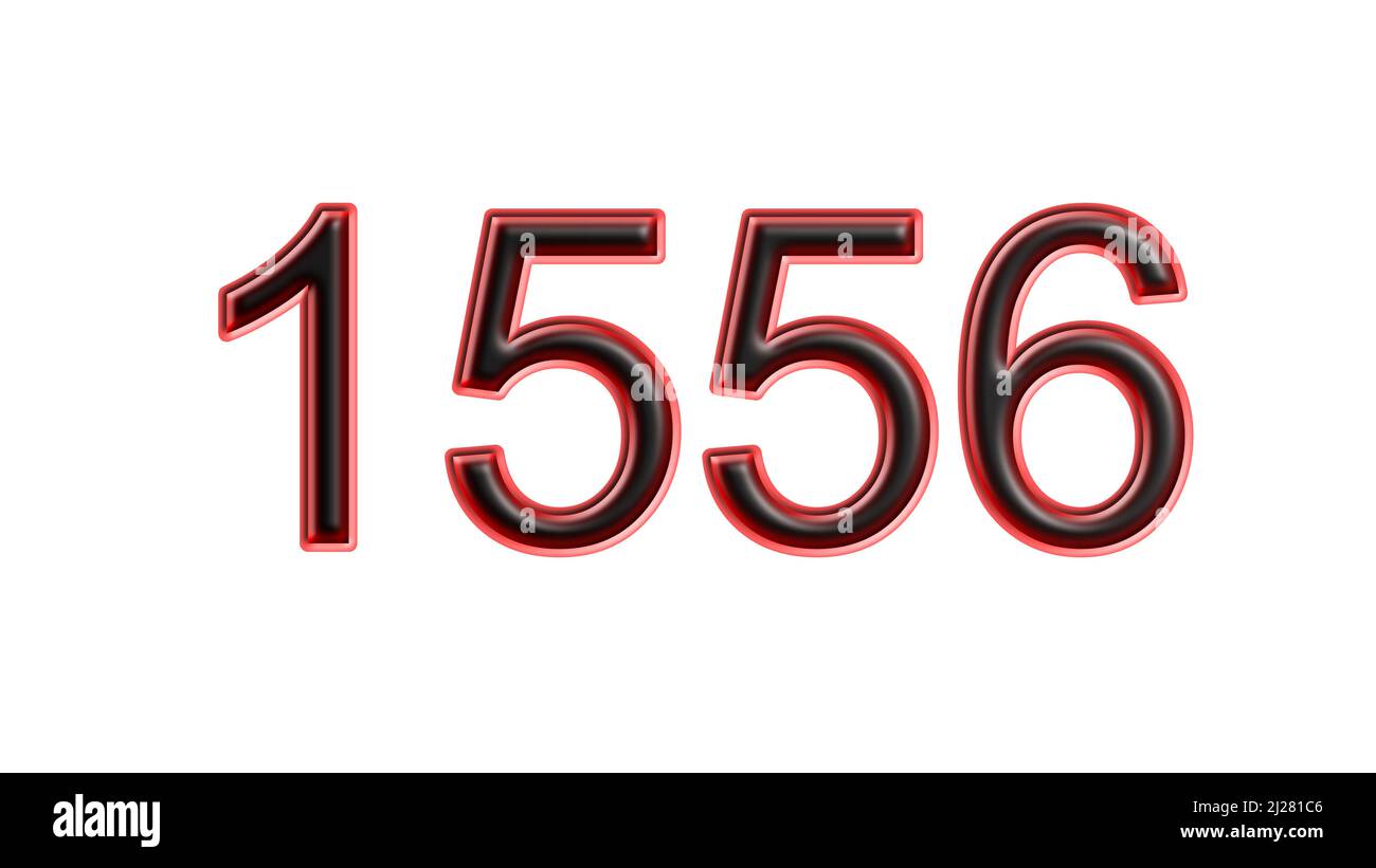 red 1556 number 3d effect white background Stock Photo - Alamy