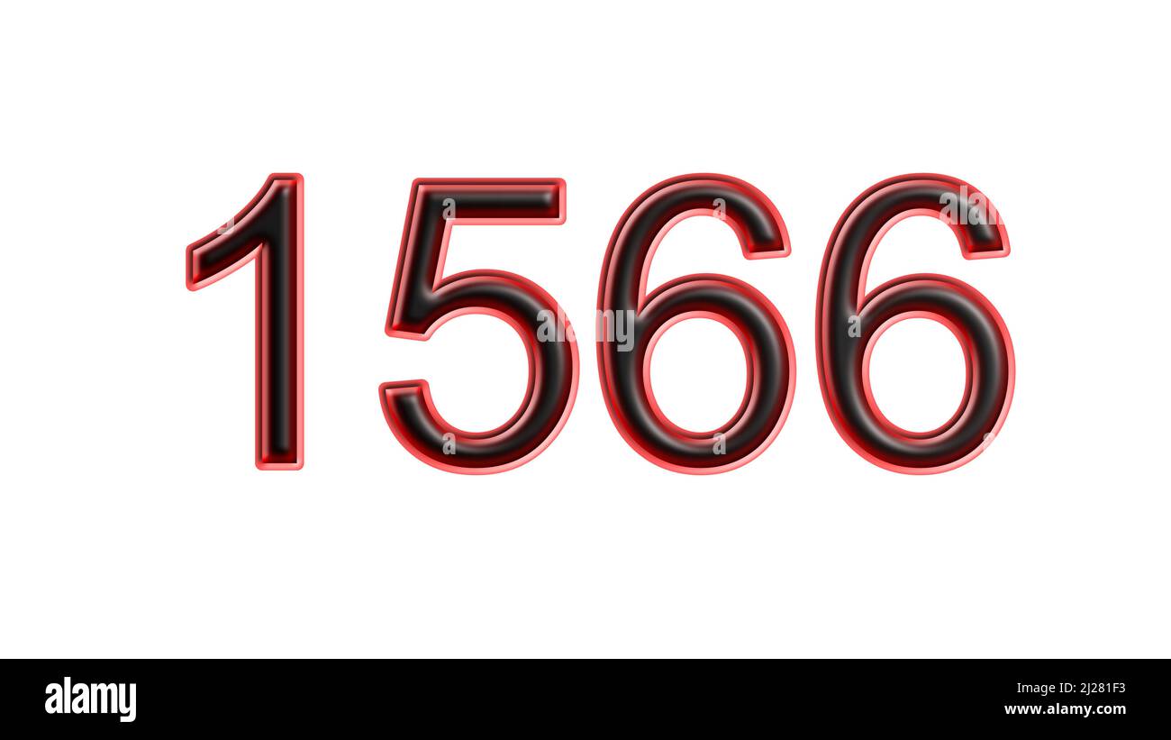 red 1566 number 3d effect white background Stock Photo - Alamy