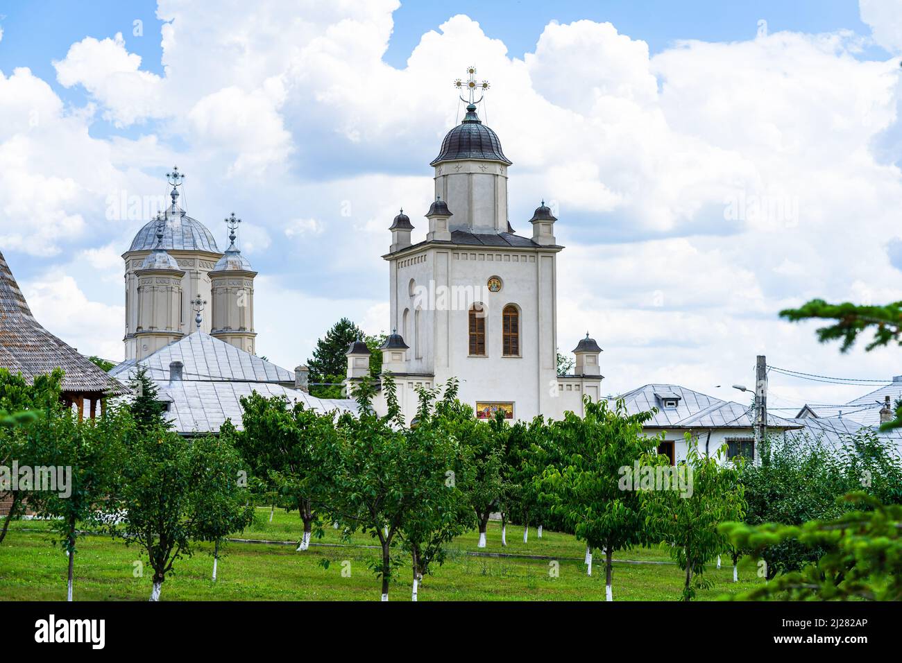 Pasarea monastery, orthodox church architectural details. View of ...