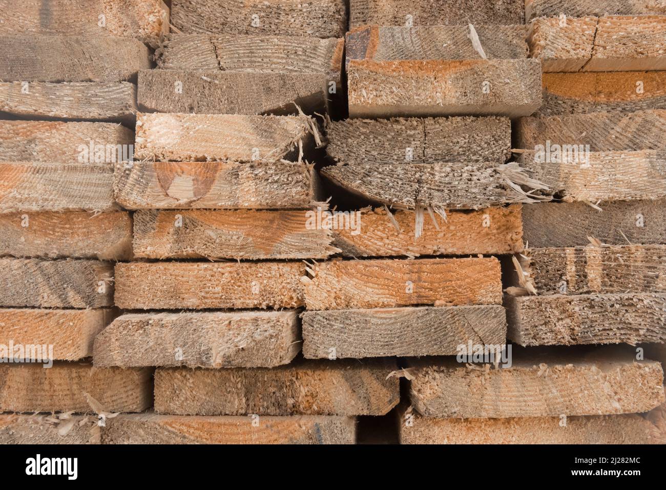 Wood stack storage of timber materials and lumber pile industry Stock ...