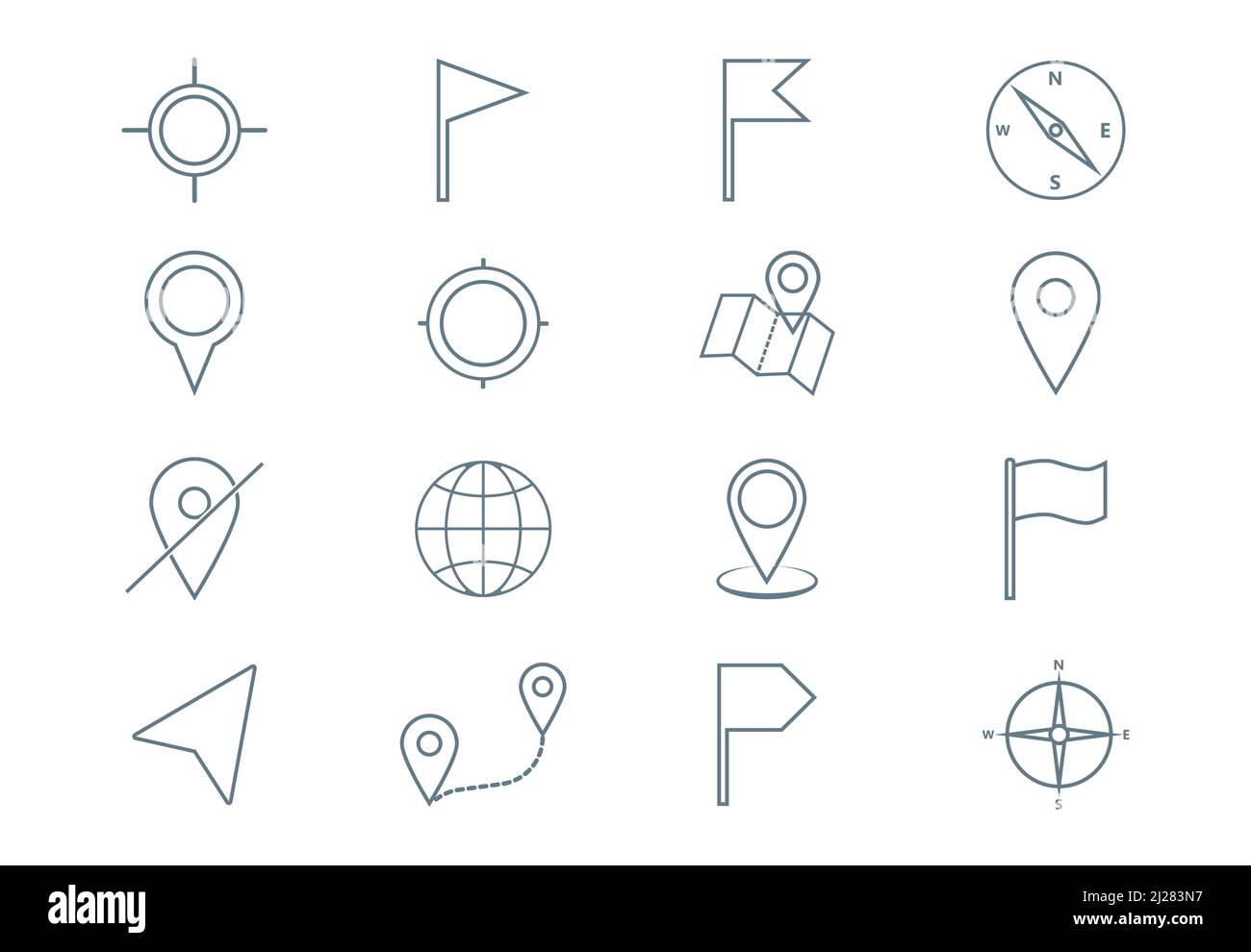 Location icons set. Vector illustration. Flat Stock Vector Image & Art ...