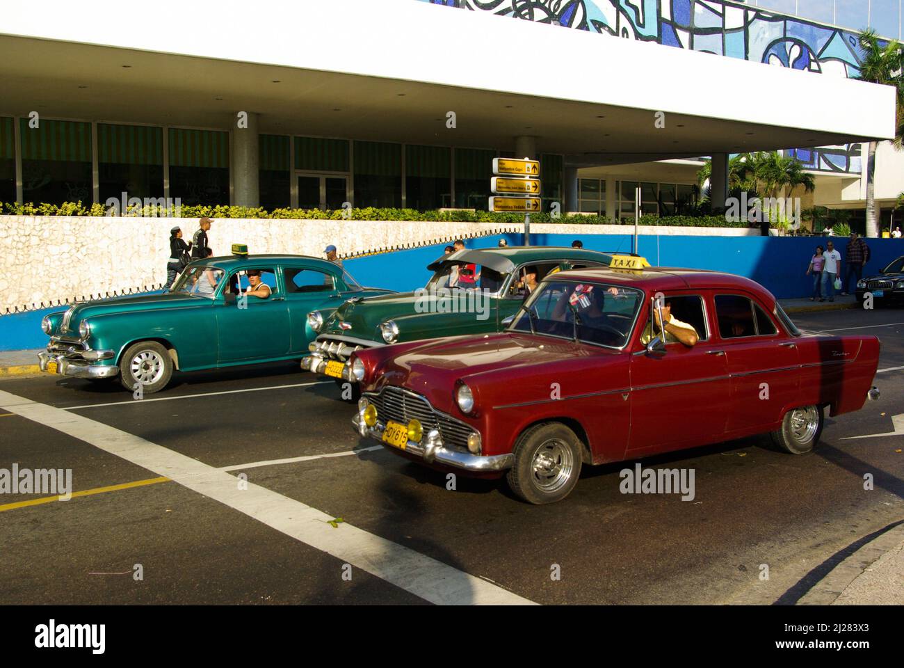 Havana, Cuba, March 24, 2010. Old American cars, typical of the Cuban ...