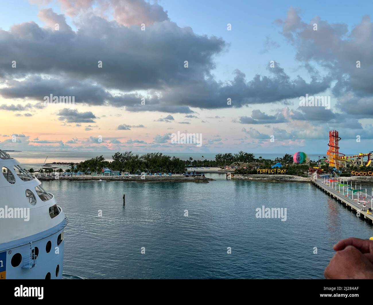 Bahamas - September 16, 2021: An aerial view of Coco Cay Royal ...