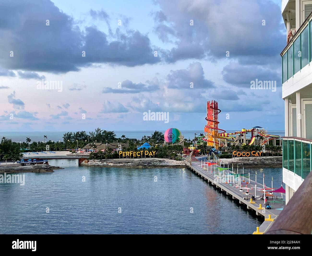 Bahamas - September 16, 2021: An aerial view of Coco Cay Royal ...