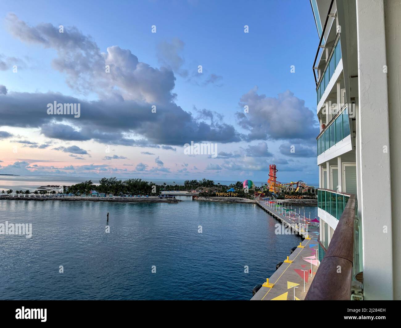 Bahamas - September 16, 2021: An aerial view of Coco Cay Royal ...