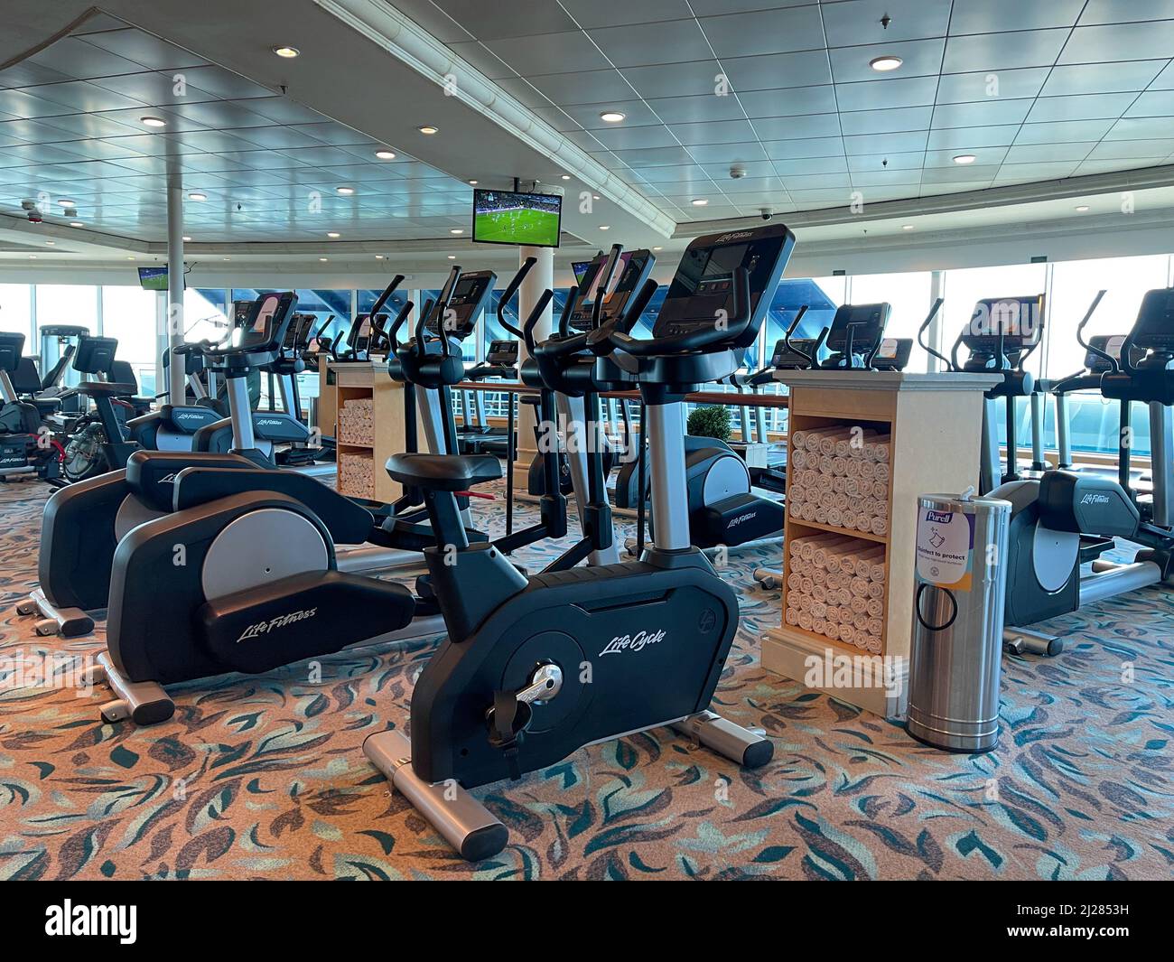 Orlando, FL USA - September 13, 2021: The exercise studio on the Royal ...