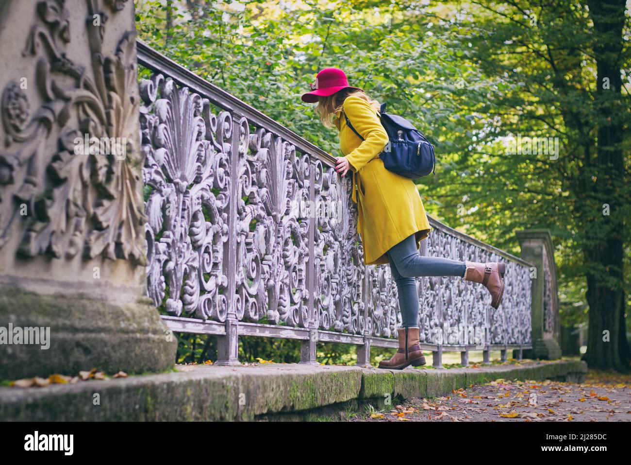 Red back view rear wear hi-res stock photography and images - Alamy