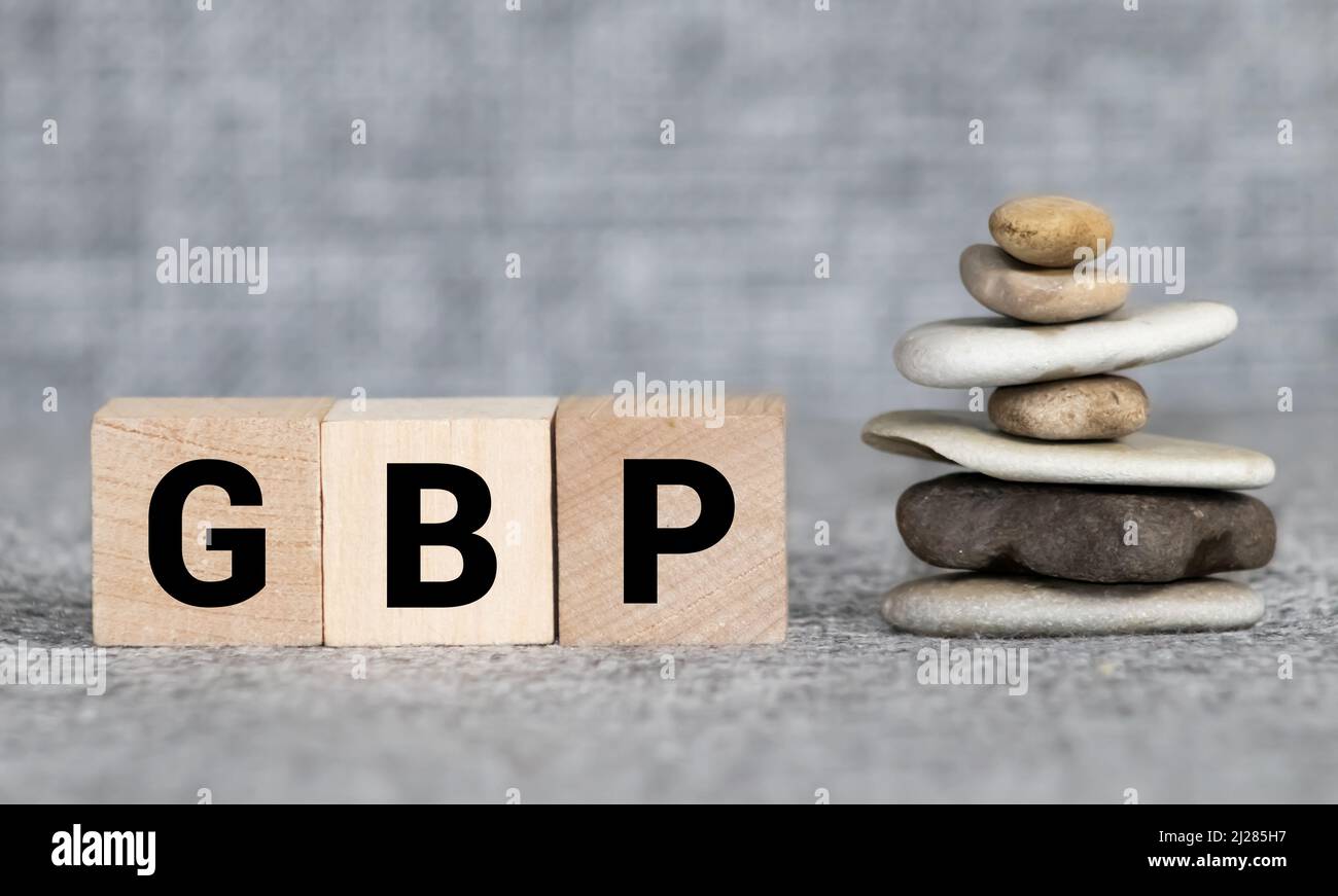 Start word concept, text GBP on wooden block Stock Photo - Alamy