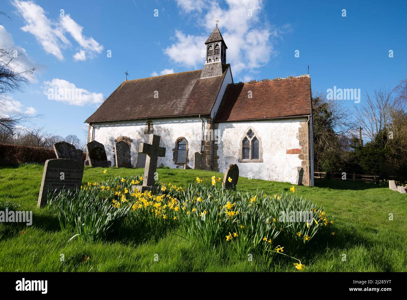 The late 11th century church of St Botolphs noted for it's wall ...