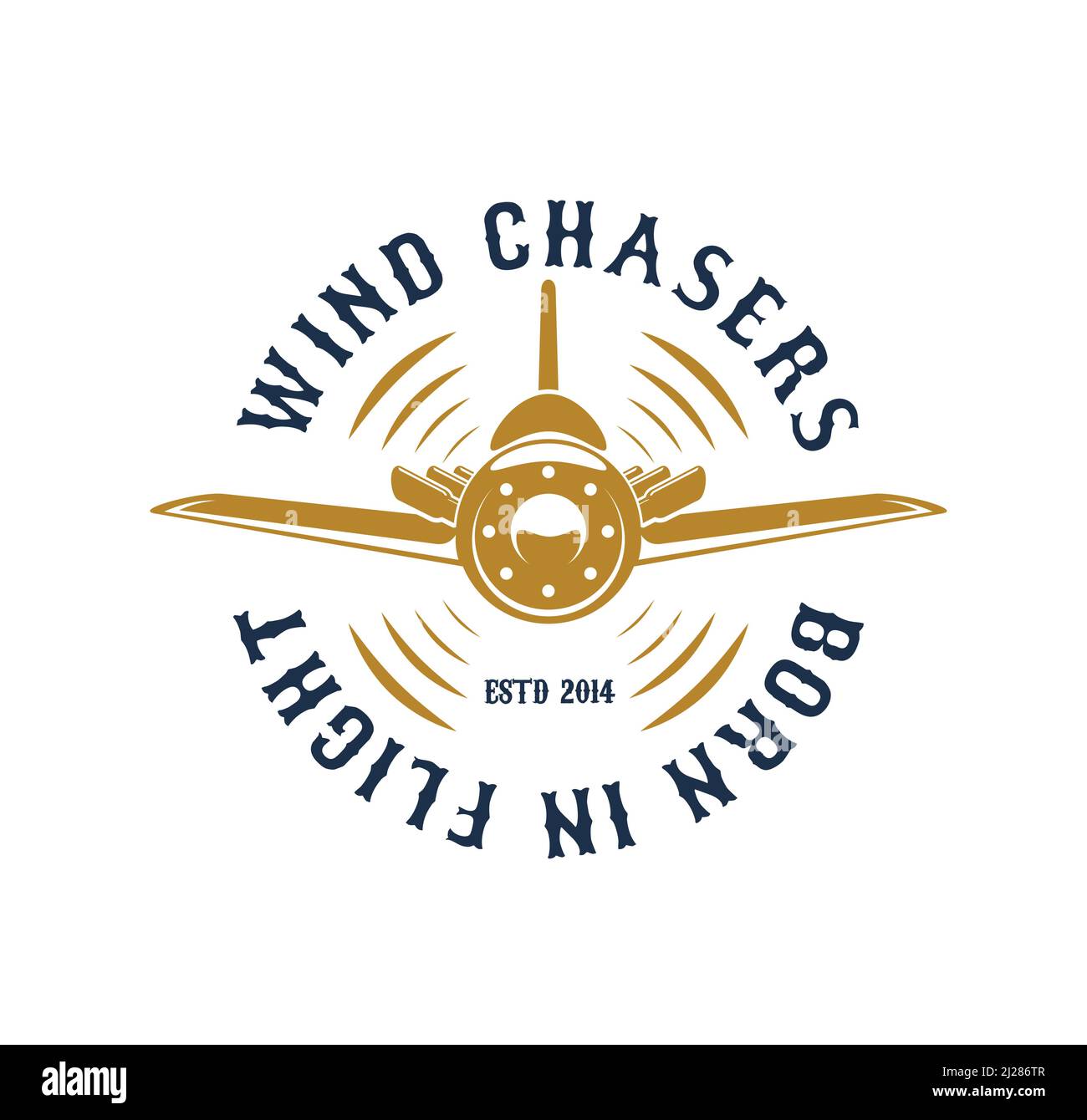 Wind chasers, aviation icon and aviators club vector emblem. Aviation ...