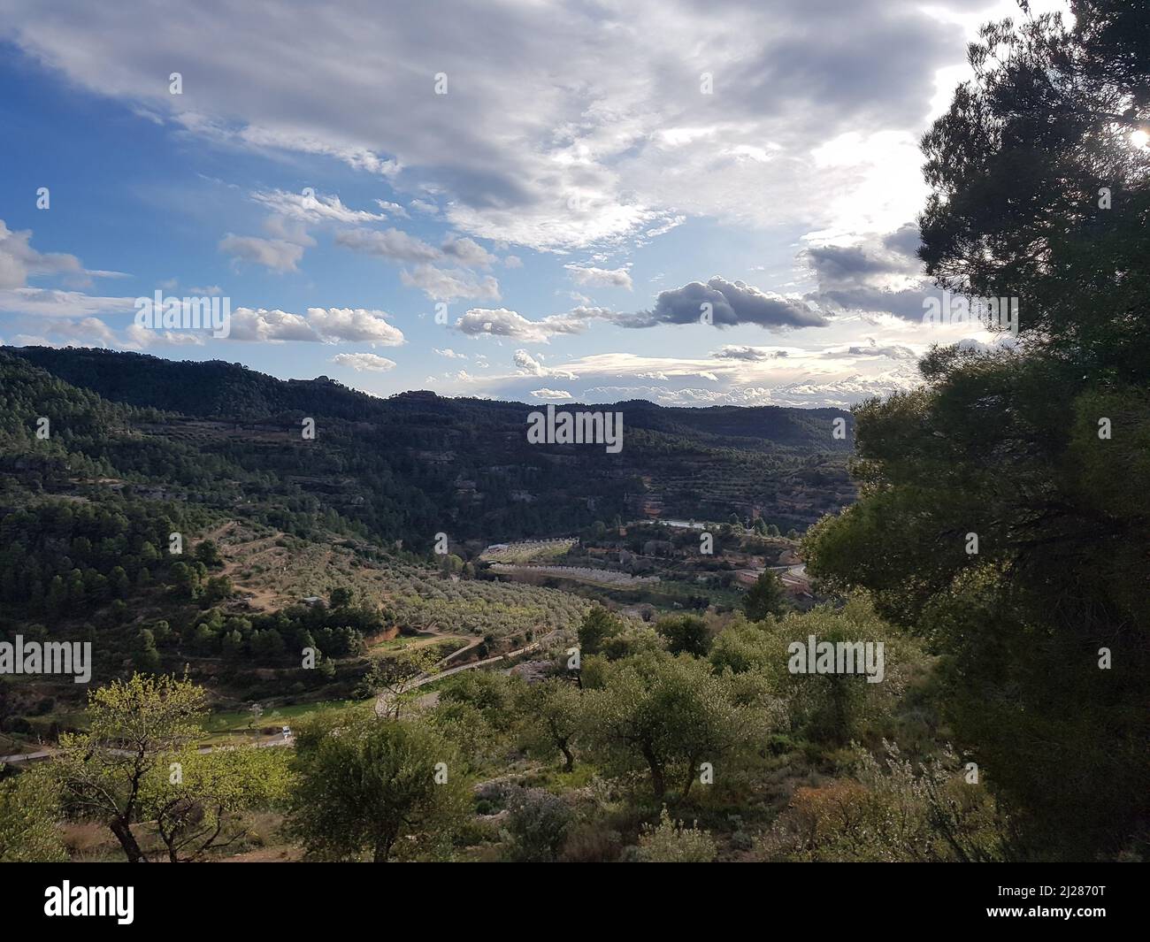 A landscape view of Margalef, Catalonia, Spain with clouds Stock Photo ...
