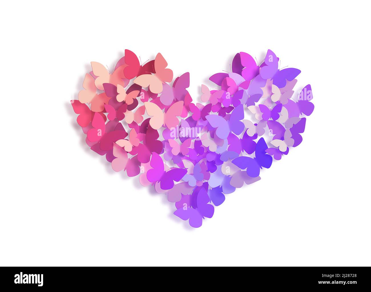 Pink Hearts And Butterflies