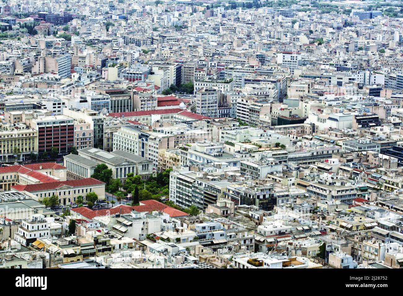 City view of Athens, Greece. Block of buildings. View from Lycabettus ...