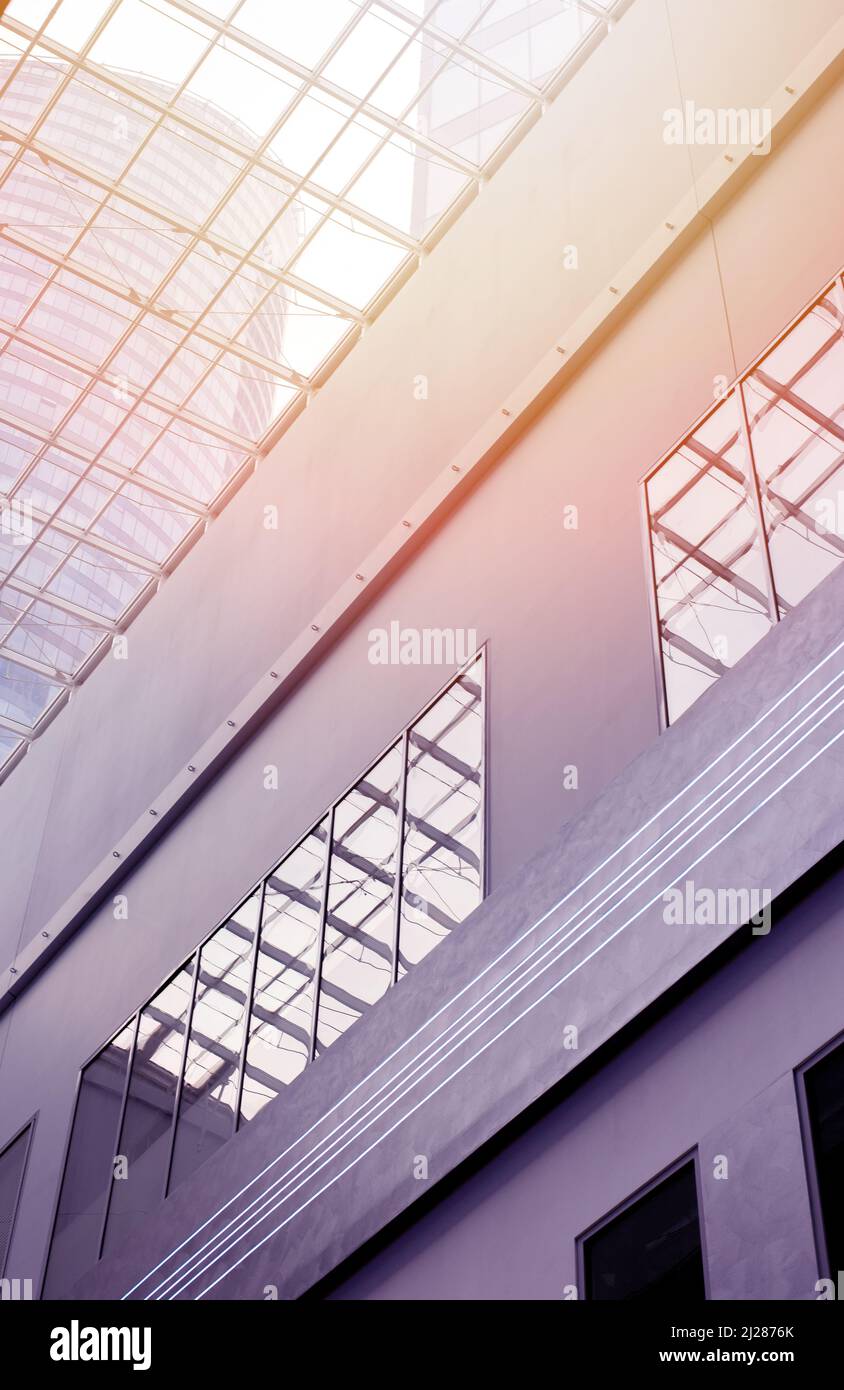 Construction of Glass Roof and modern Architecture of Skyscraper Stock ...