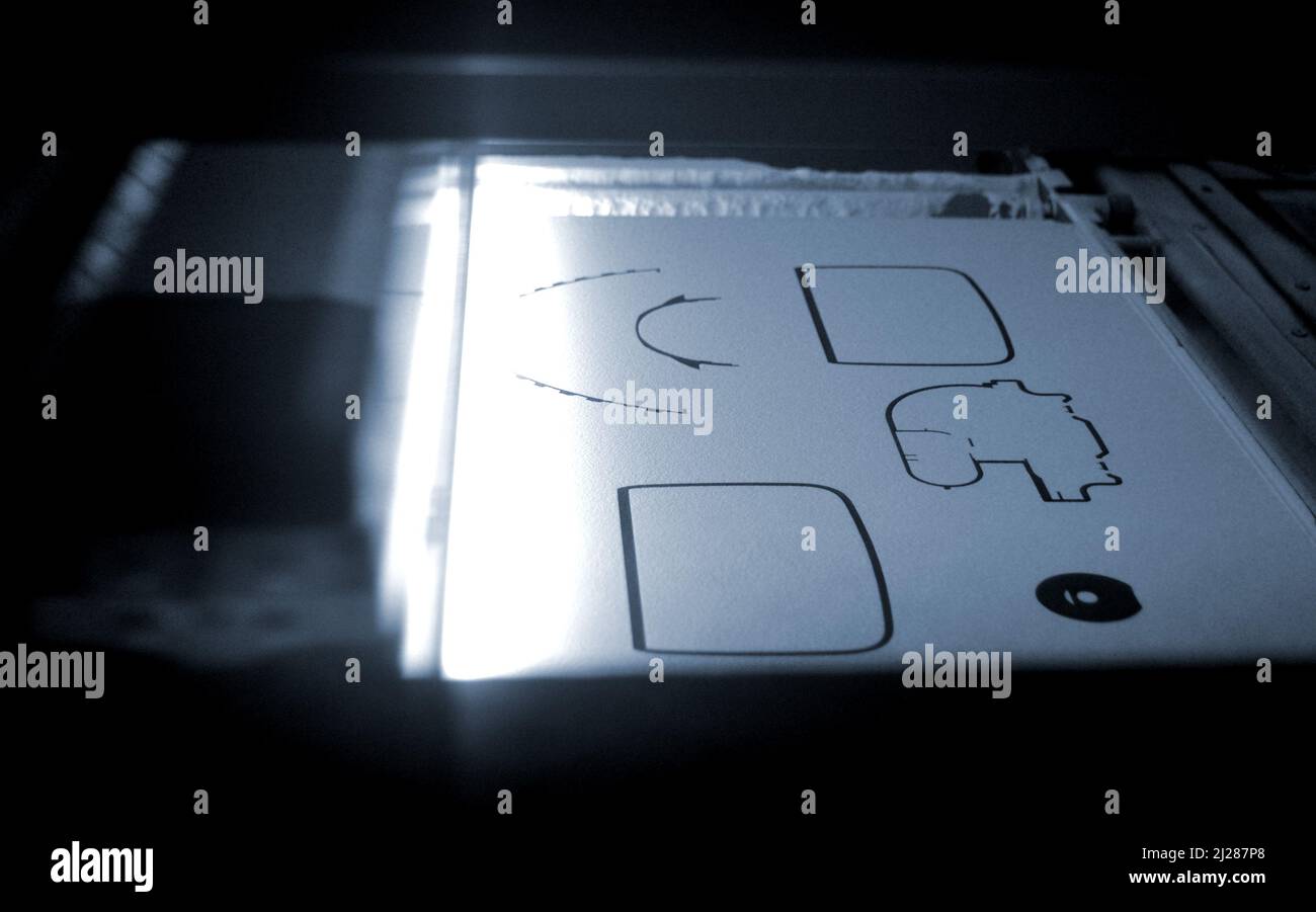 Industrial powder 3D printer printing process close-up. Multi Jet ...