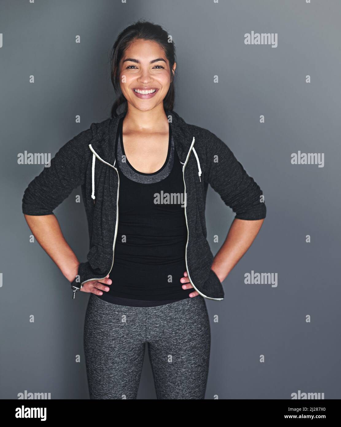 In shape and feeling great. Portrait of a fit young woman in sports ...