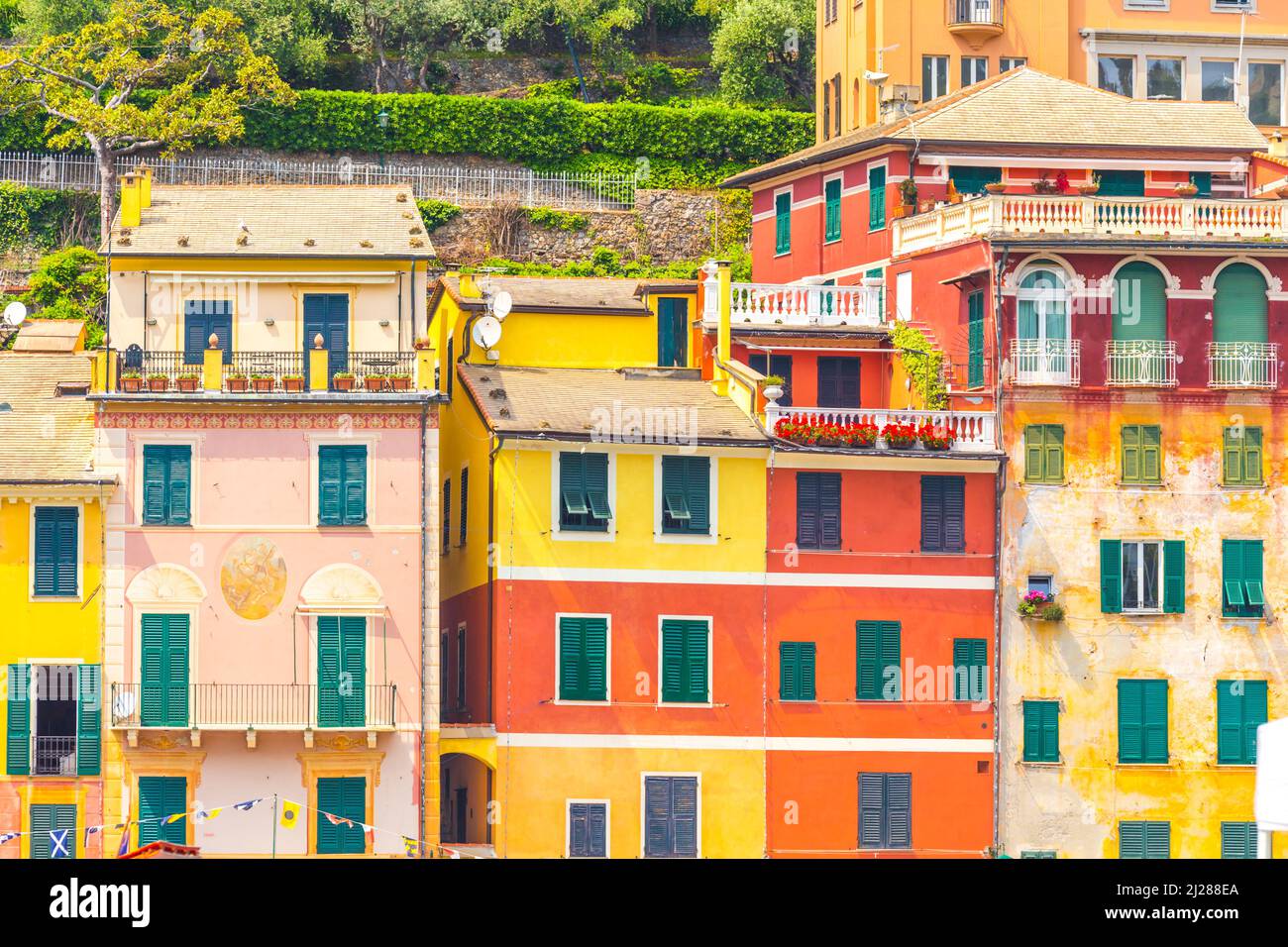 Exterior of colorful houses in Portofino Italy Stock Photo - Alamy