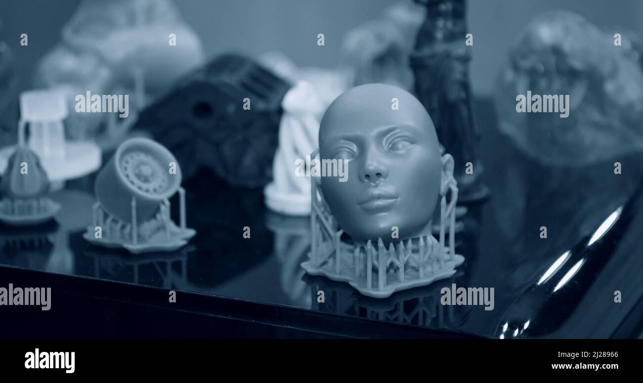 Objects photopolymer printed on stereolithography 3D printer Stock ...