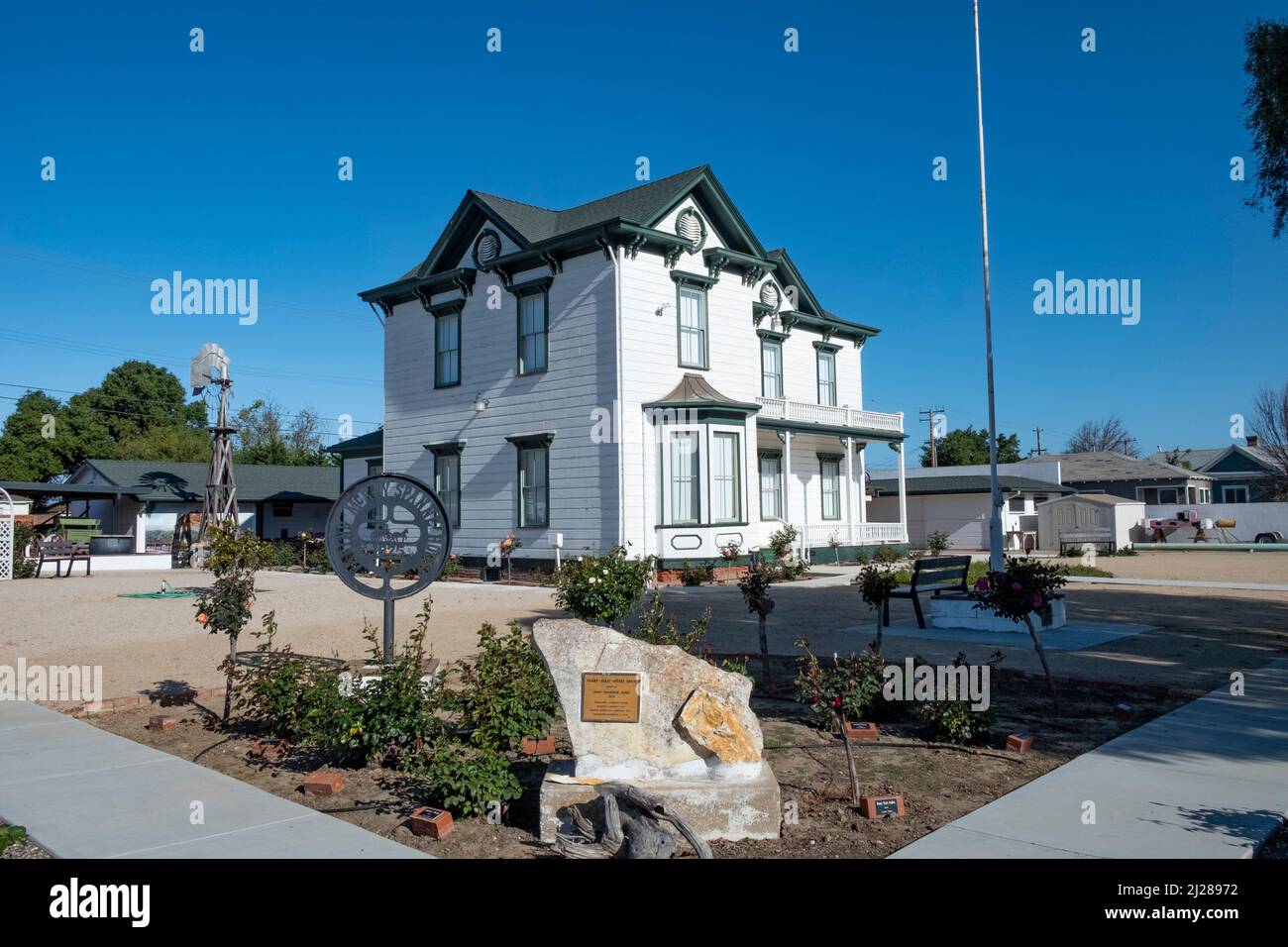 Lompoc, USA - April 21, 2019: outside view of historic Fabing McKay ...