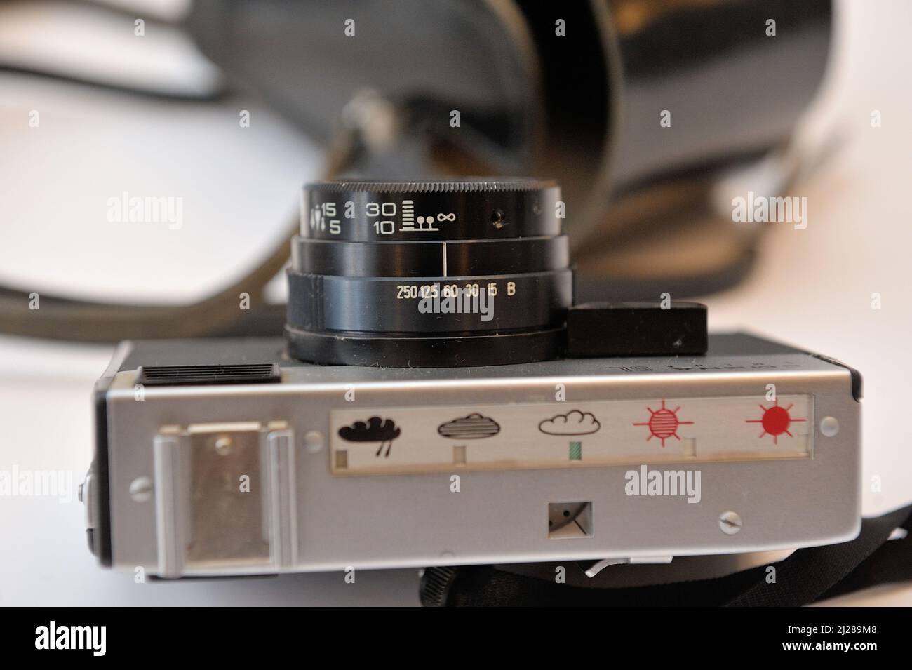 A top view of a gray vintage analog camera Stock Photo - Alamy