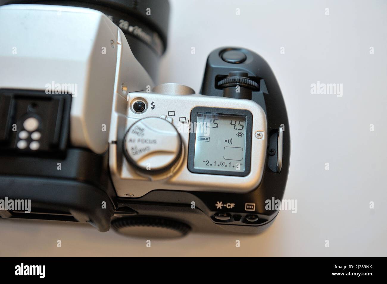 A top view of a dial and a indicator on an analog camera Stock Photo ...