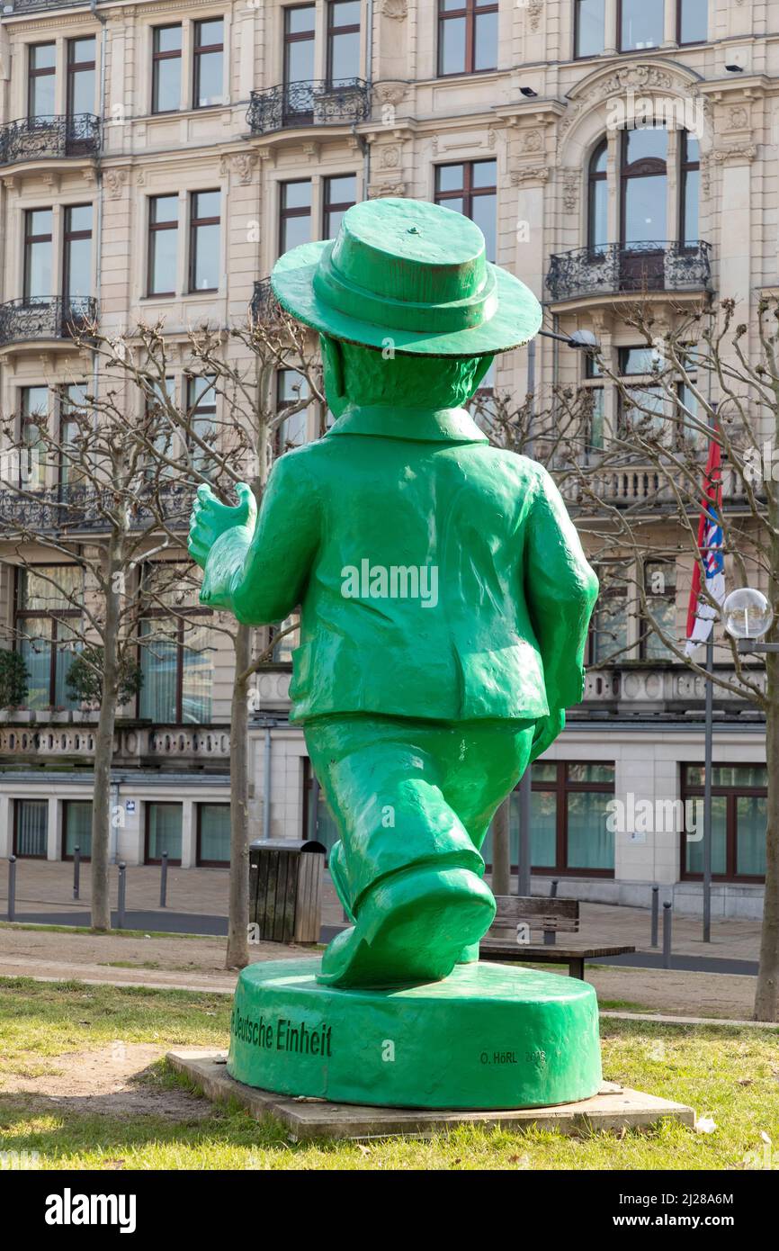 Wiesbaden, Germany -February 20,2021: green Ampelmann as symbol for the ...