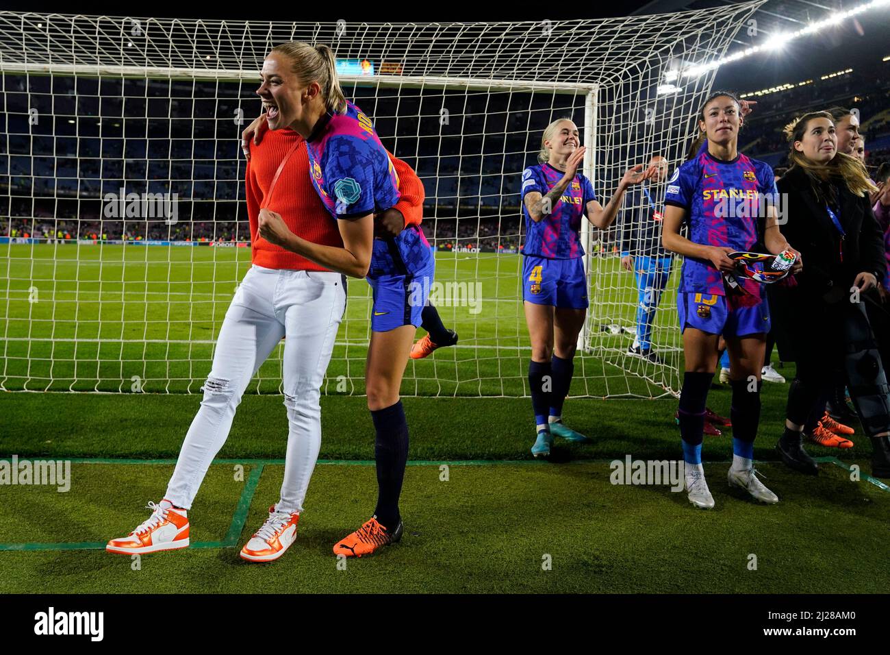 Fridolina Rolfo of FC Barcelona celebrates the victory with his ...