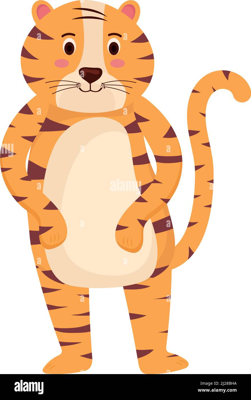 cute tiger standing Stock Vector Image & Art - Alamy
