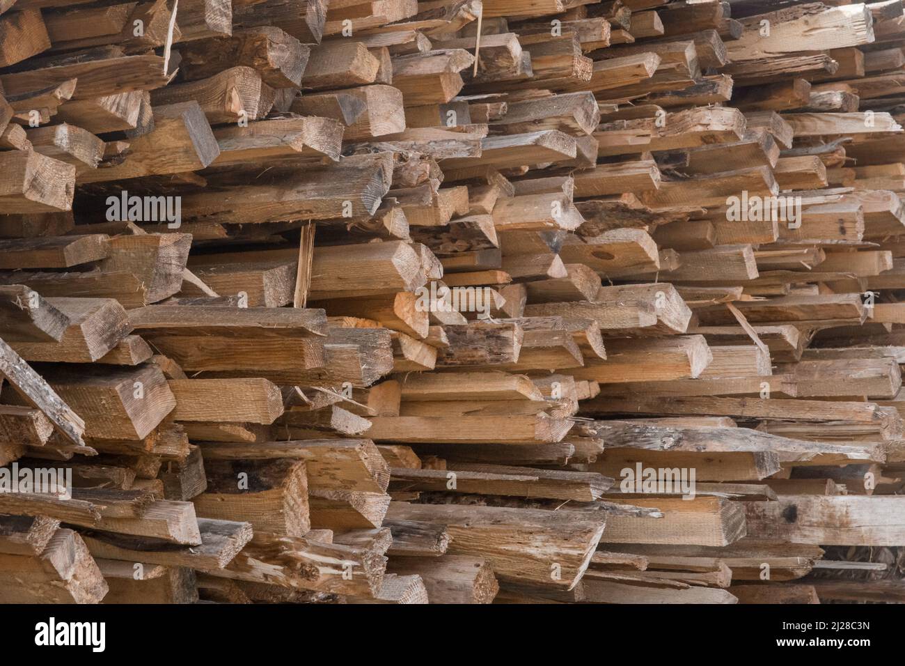 Wood stack storage of timber materials and lumber pile industry Stock ...