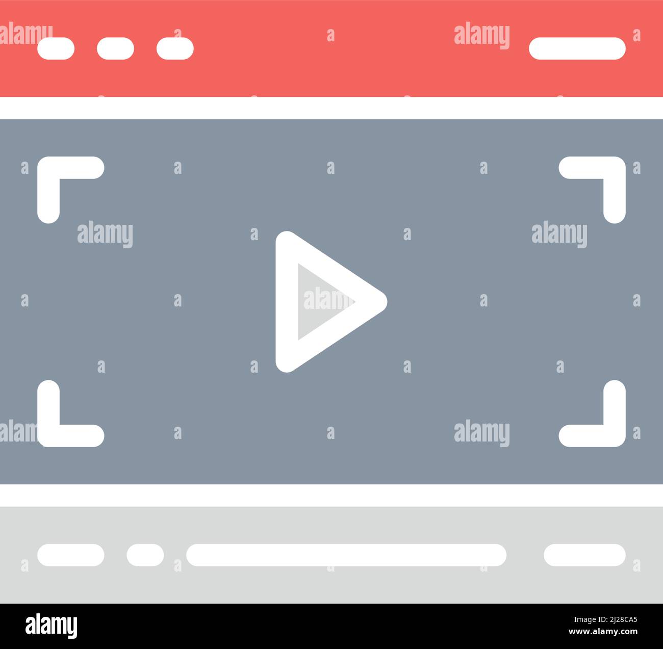 Vector video player, multimedia page white line icon Stock Vector Image ...