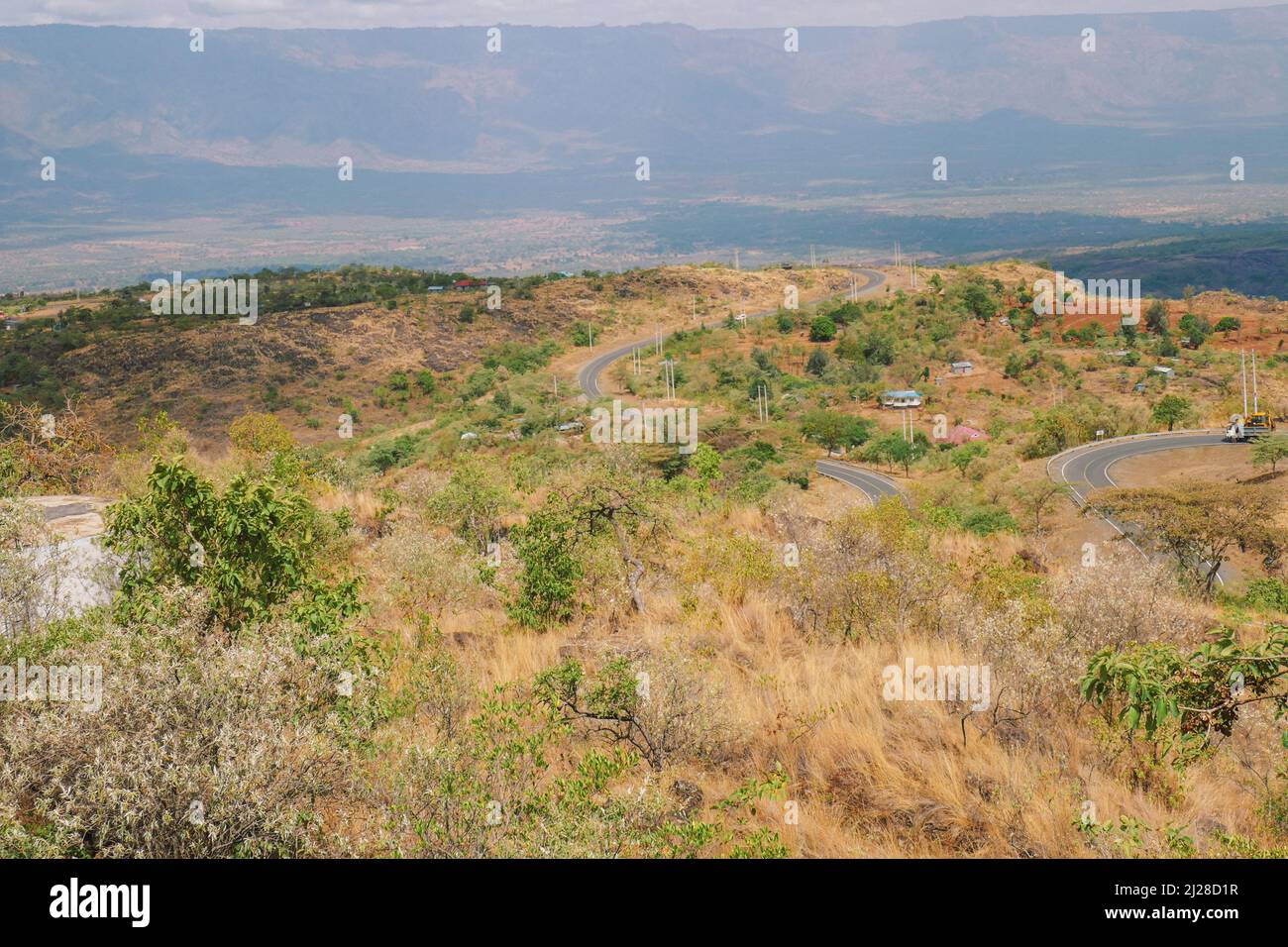 Scenic view of Iten - Kabarnet highway against the background of Kerio ...