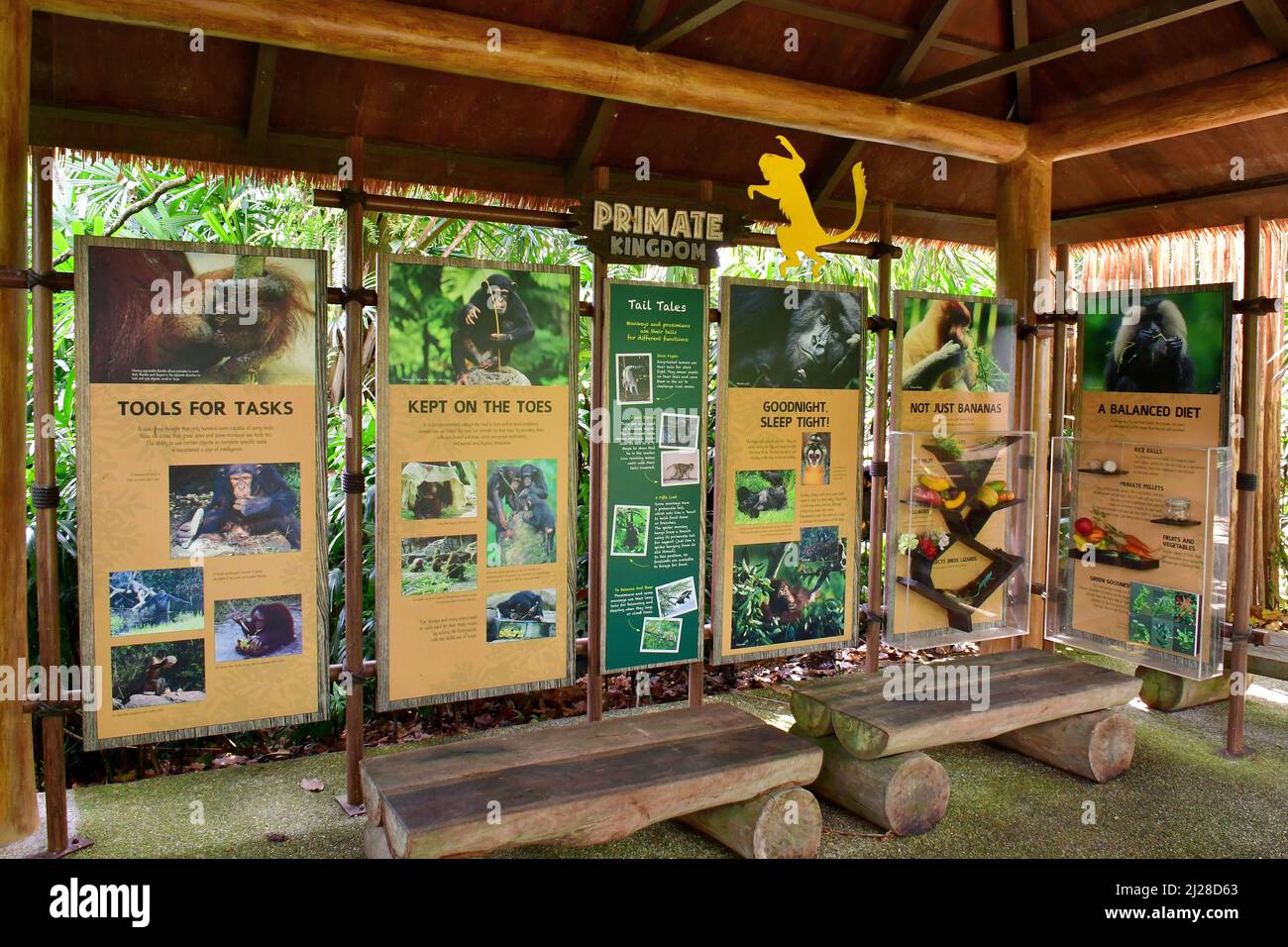Information boards, Singapore Zoological Gardens or Mandai Zoo ...