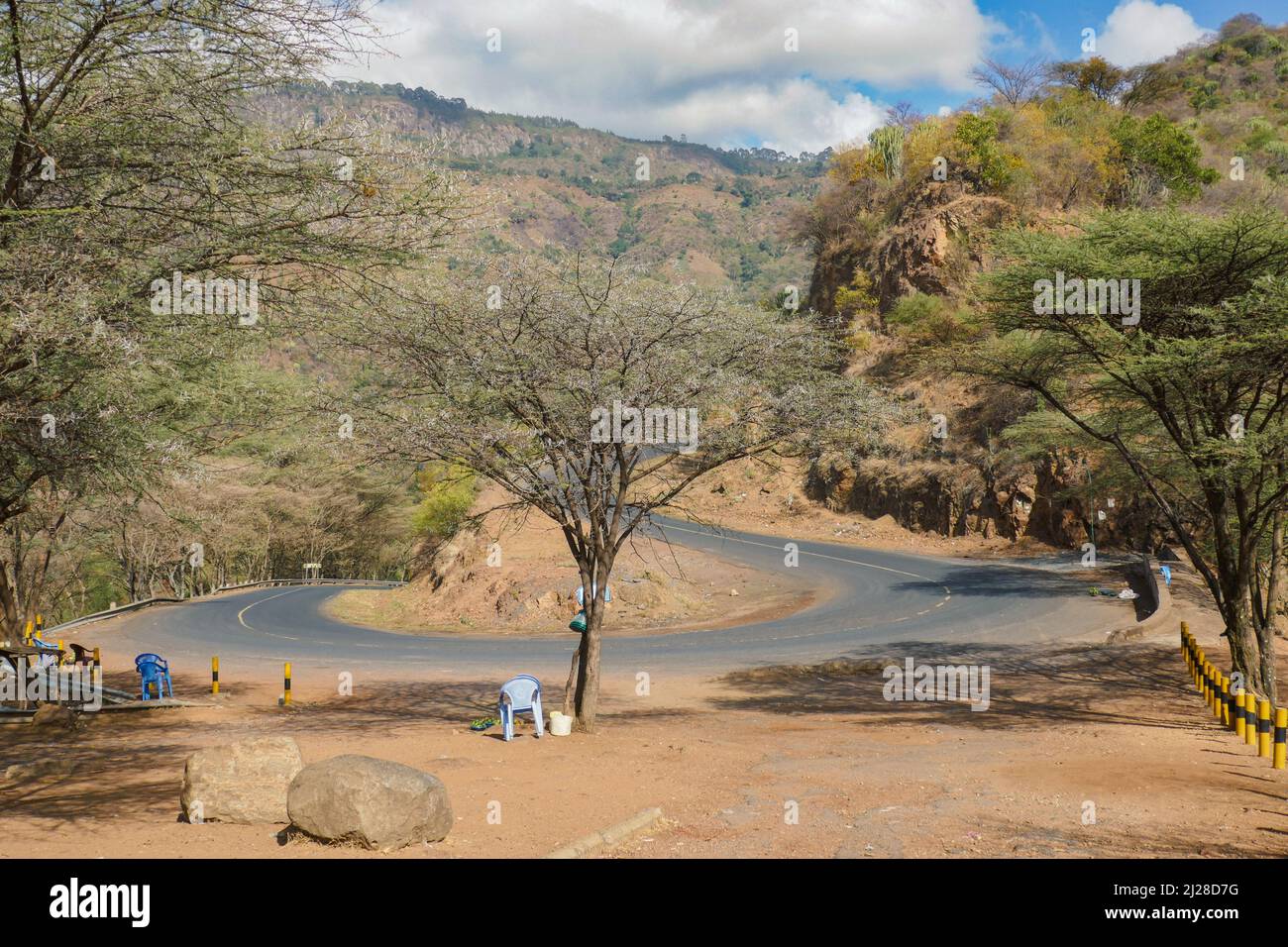 Scenic view of Iten - Kabarnet highway against the background of Kerio ...