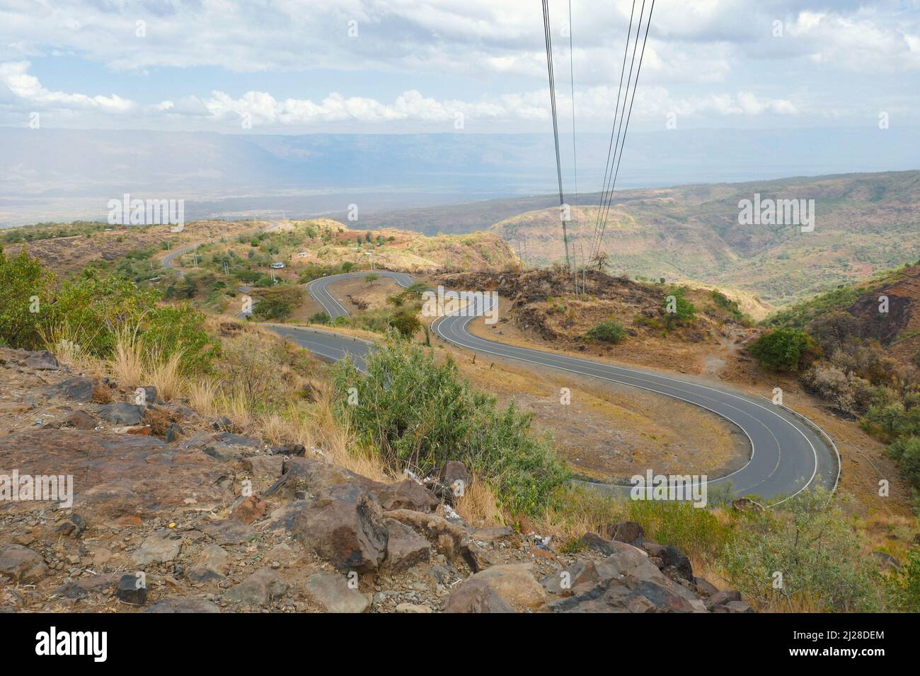 Scenic view of Iten - Kabarnet highway against the background of Kerio ...