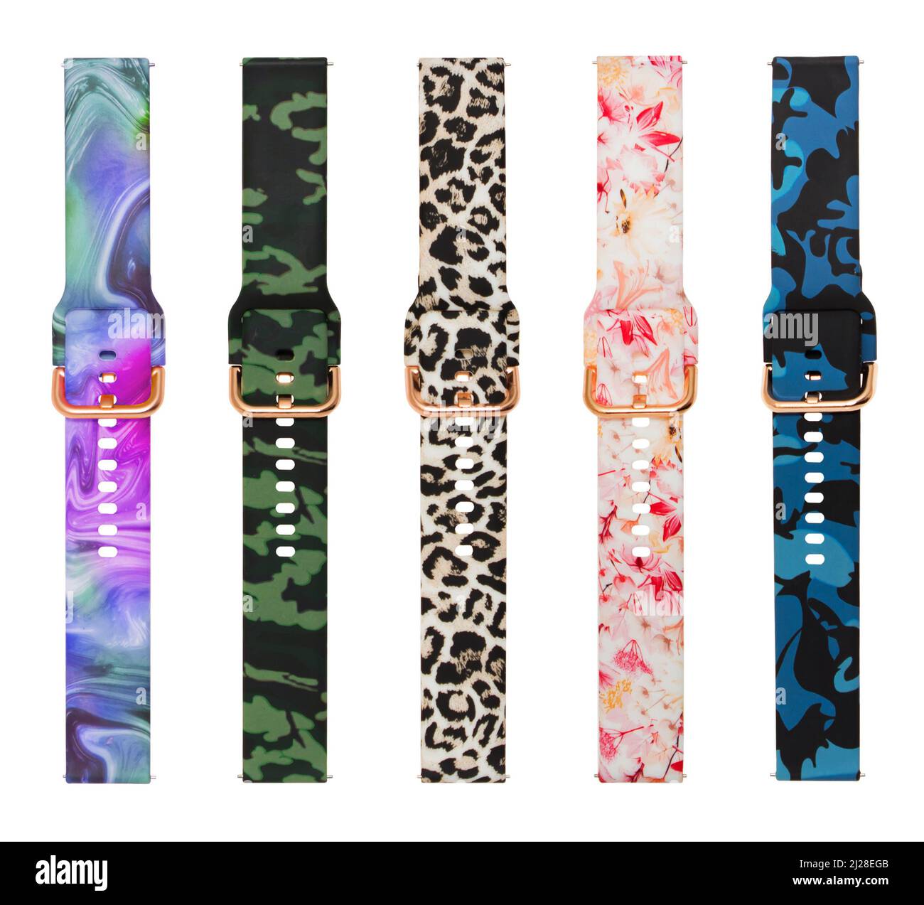 strap for smart watch isolated on white background, collage Stock Photo ...