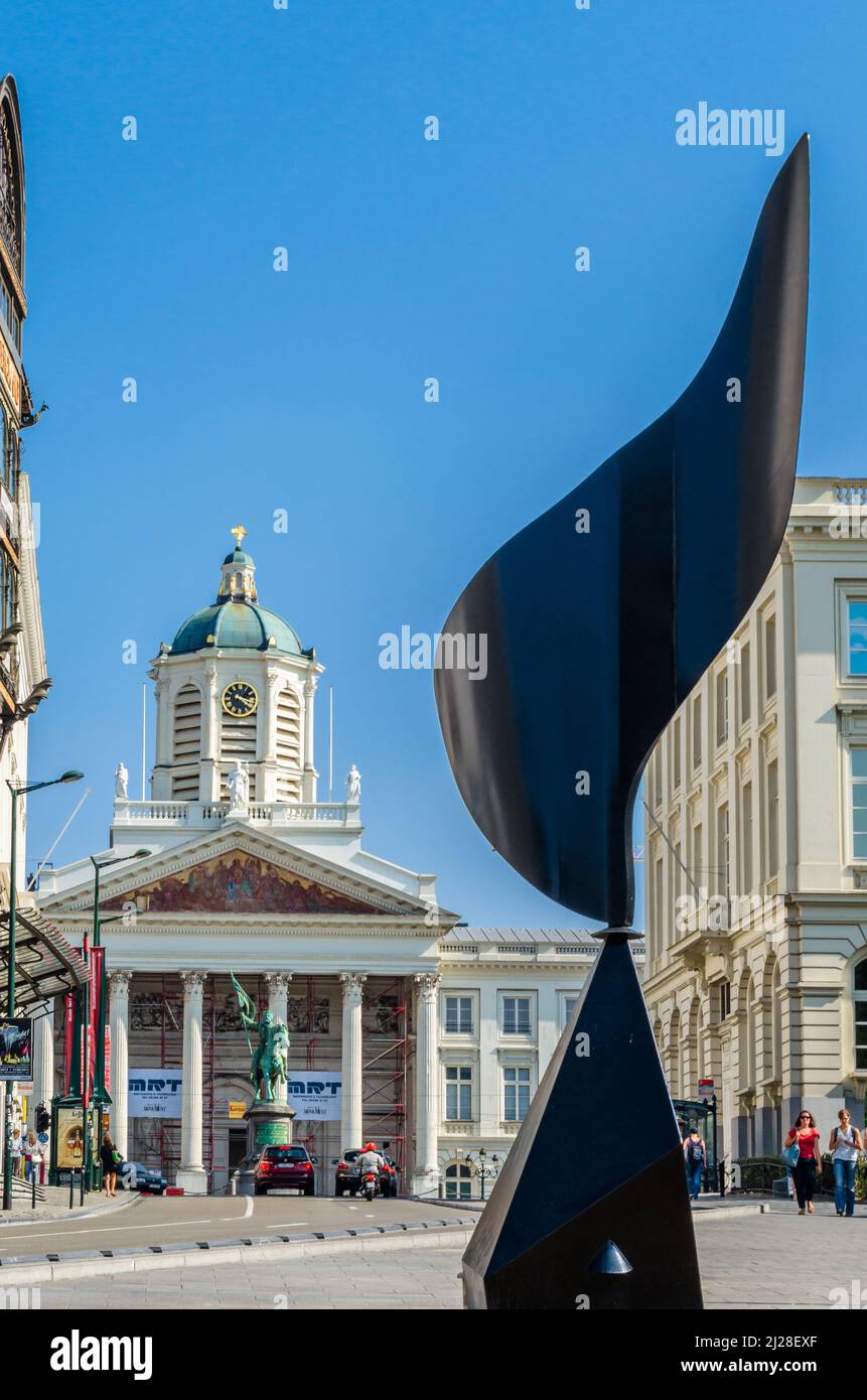 BRUSSELS, BELGIUM - AUGUST 21, 2013: Modern sculpture "The Whirling Ear ...