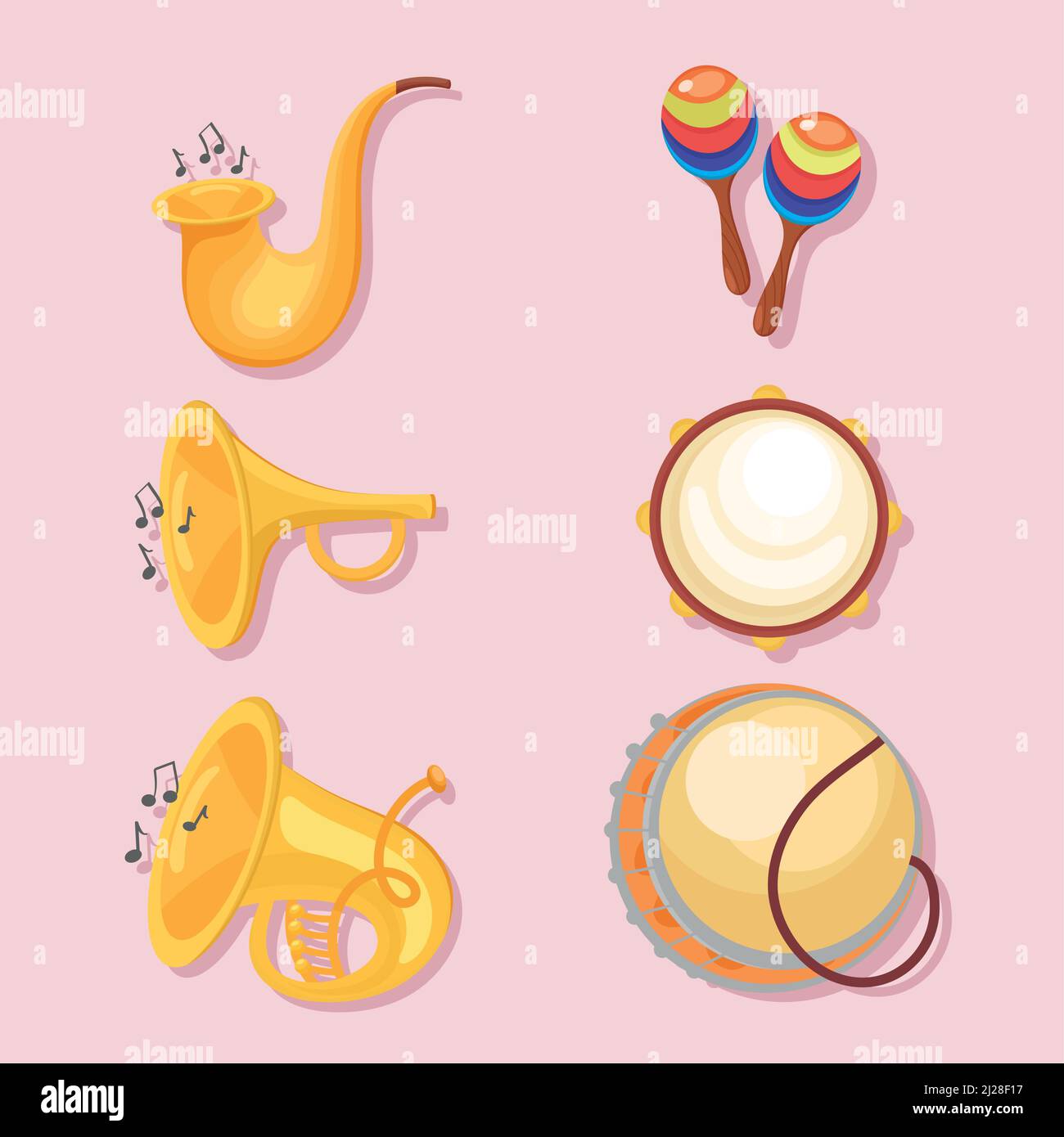 six musical instruments icons Stock Vector Image & Art - Alamy