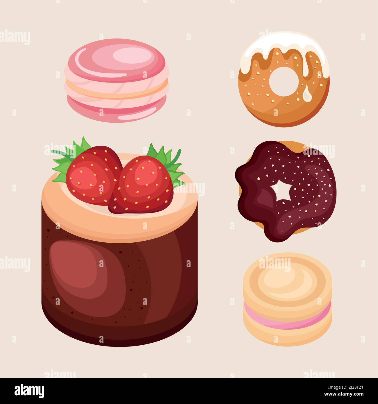 five sweet and delicious desserts Stock Vector Image & Art - Alamy